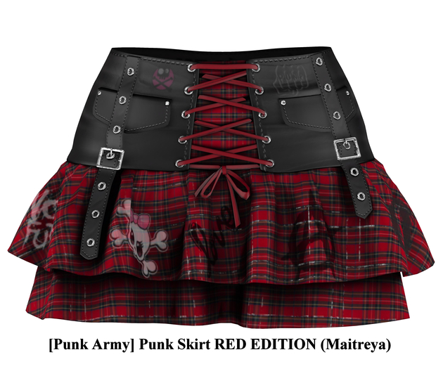 Second Life Marketplace - [Punk Army] Punk Skirt RED EDITION (Maitreya)